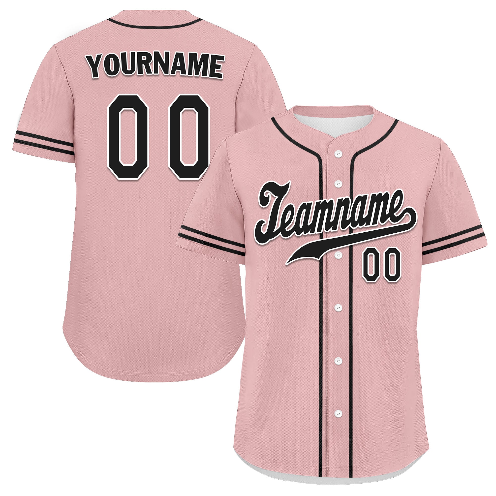 Coolcustomize Custom Pink Classic Style Black Personalized Authentic Baseball Jersey UN002 ...