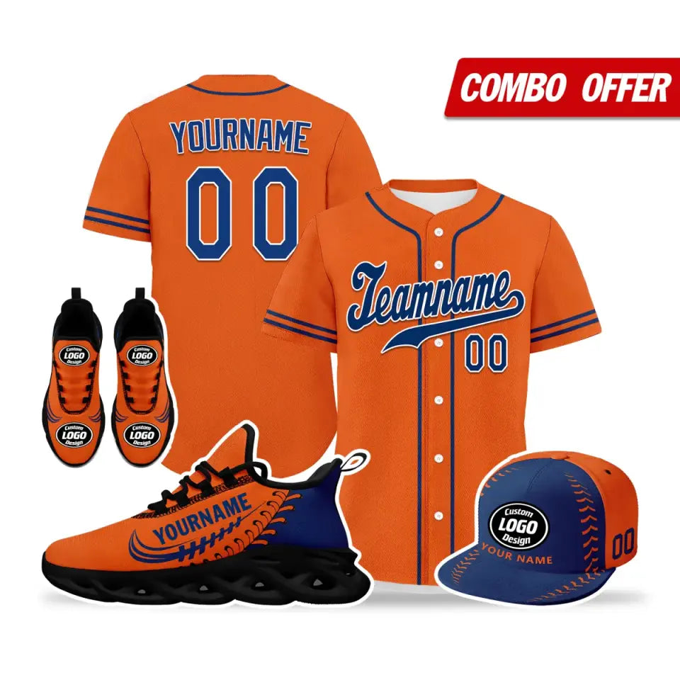 Personalized Baseball Combo Deal, Custom Stylish Sneakers, Hat and Jer