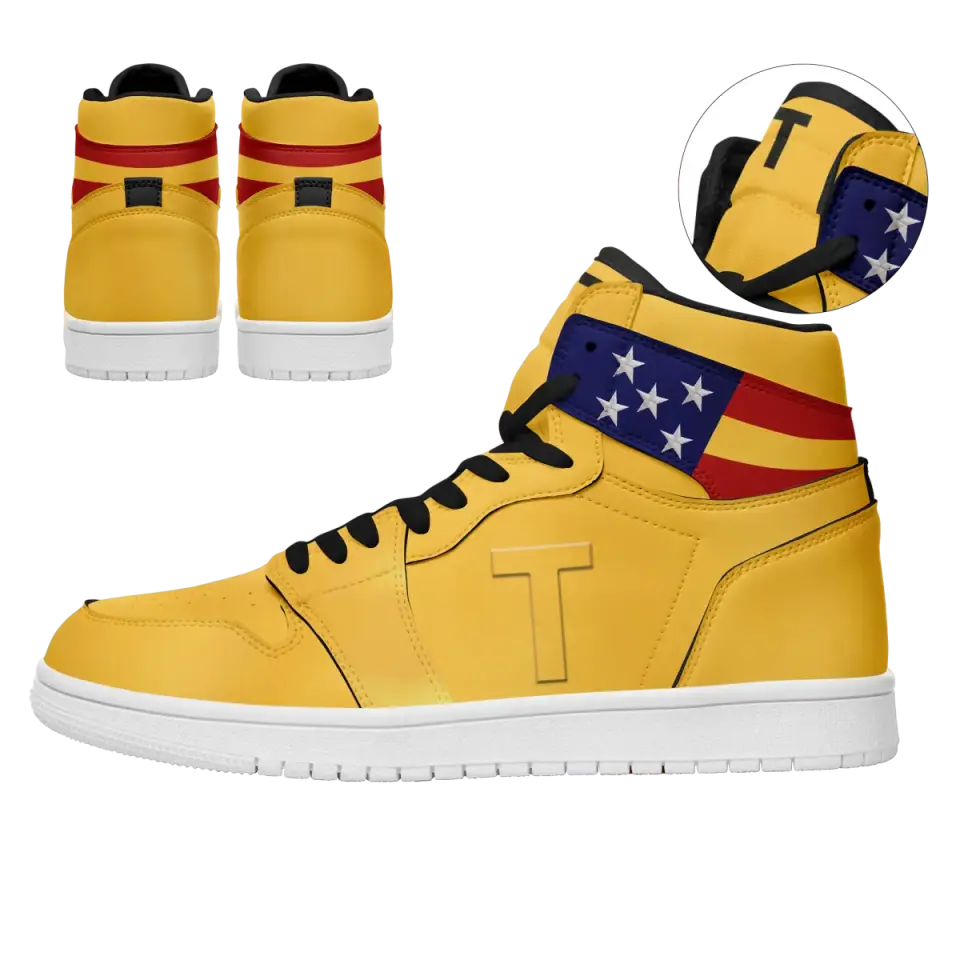 Personalized High Top Sneakers, Custom Flag Shoes, Patriotic Shoes,AJ1