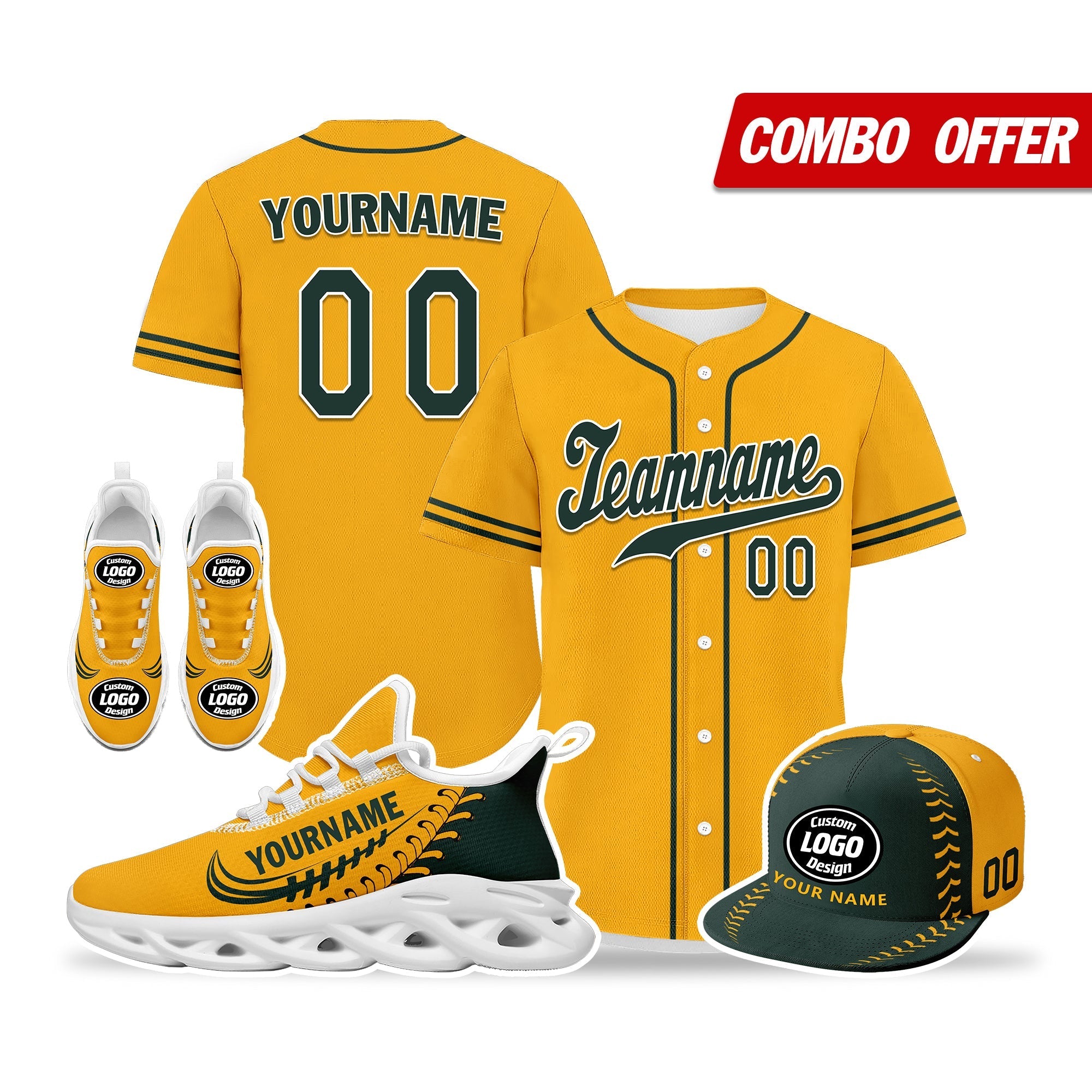 Coolcustomize Custom Yellow Jersey MaxSoul Shoes and Hat Combo Offer ...